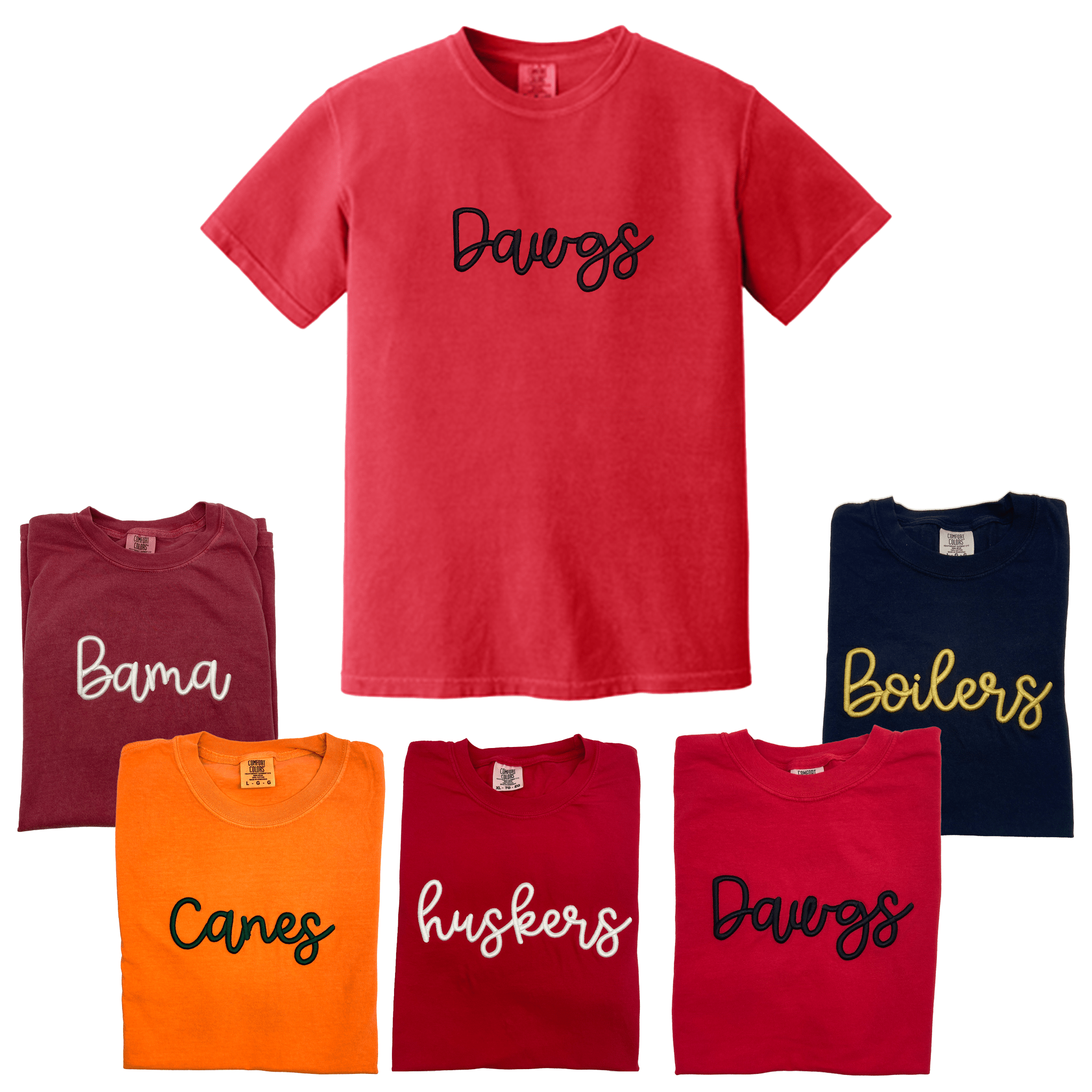 Custom Puffy Embroidery Comfort Colors Heavyweight Ring Spun Tee – Sew ...